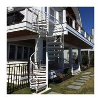 China Decorative metal columns outdoor iron staircase modular steel spiral stairs for sale