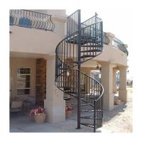 China Prefab metal stairs stainless steel circular staircase mounted wrought iron spiral stair for sale