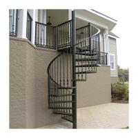China Prefab metal stairs stainless steel circular staircase mounted wrought iron spiral stair for sale
