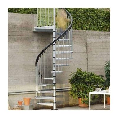 China Metal used metal stairs steel structure curved staircase wrought iron steel tread spiral stairs for sale