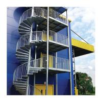 China Metal stair tread mild steel cable handrail staircase popular spiral wrought iron stairs for sale