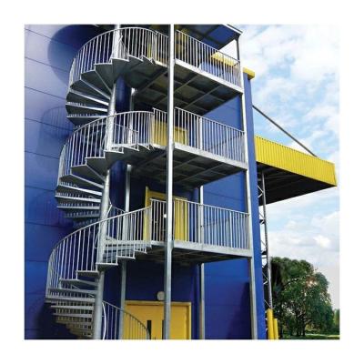 China Metal stair tread mild steel cable handrail staircase popular spiral wrought iron stairs for sale