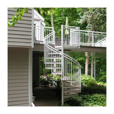 China Sheet metal carbon steel staircase iron outdoor spiral stairs for sale