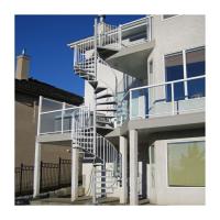 China Sheet metal carbon steel staircase iron outdoor spiral stairs for sale