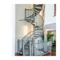 China Sheet metal carbon steel staircase iron outdoor spiral stairs for sale