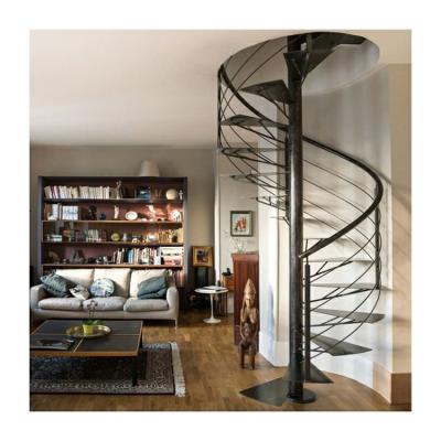 China Wrought iron decorative basket casting metal staircase spiral steel stairs for sale