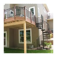 China Metal stair tread wrought iron arc staircase portable steel spiral stairs for sale