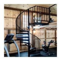 China Metal stair tread wrought iron arc staircase portable steel spiral stairs for sale