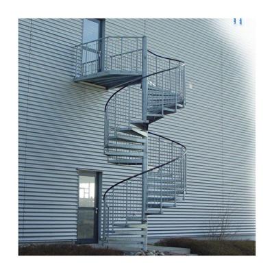 China Industrial steel stair iron arc staircase outdoor metal spiral stairs for sale