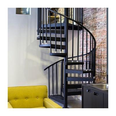 China Custom wrought iron stairs industrial metal staircase decorative steel spiral stairs for sale