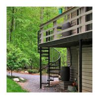 China Custom wrought iron stairs industrial metal staircase decorative steel spiral stairs for sale