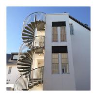 China Wrought iron fittings high quality metal staircase used steel spiral stairs for sale