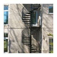China Modern interior metal stair staircase with carbon steel treads modern iron spiral railing designs for sale