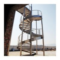 China Modern interior metal stair staircase with carbon steel treads modern iron spiral railing designs for sale
