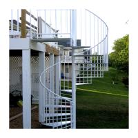 China Modern interior metal stair staircase with carbon steel treads modern iron spiral railing designs for sale