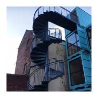 China Steel helical stairs outdoor galvanized iron staircase small metal spiral stair for sale