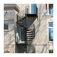 China Cast iron stair tread metal frame curved staircase stainless steel timber spiral stairs for sale