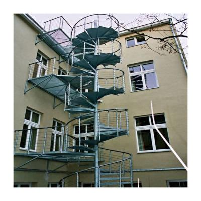 China Metal material staircase with carbon steel beam cast iron spiral stairs for sale