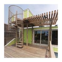 China Metal round stairs residential steel staircase decorative wrought iron spiral stair for sale