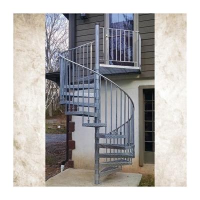 China Metal arc stairs outdoor steel structure staircase cast spiral stairs iron for sale