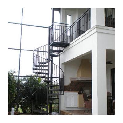 China Metal tread outdoor wrought iron staircase steel small spiral stairs for sale