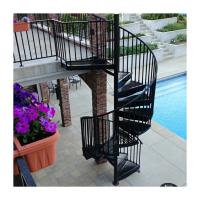 China Metal tread outdoor wrought iron staircase steel small spiral stairs for sale