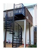China Metal tread outdoor wrought iron staircase steel small spiral stairs for sale