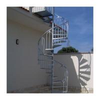 China Outdoor metal upright staircase stainless steel posts wrought iron spiral stair stairs for sale