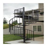 China Railing metal stairs outdoor carbon steel staircase outdoor cast iron spiral stairs for sale