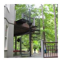 China Outdoor metal handrail indoor stainless steel staircase wrought iron railing with spiral newel for sale