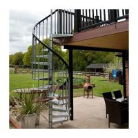 China Metal safety loop pin wrought iron staircase wholesale steel spiral stair landing for sale