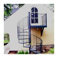 China Metal safety loop pin wrought iron staircase wholesale steel spiral stair landing for sale