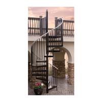 China Metal safety loop pin wrought iron staircase wholesale steel spiral stair landing for sale