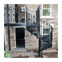 China Metal safety loop pin wrought iron staircase wholesale steel spiral stair landing for sale