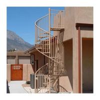 China Iron balcony railings designs used metal staircase white carbon steel spiral stairs for sale