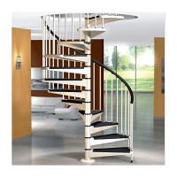 China Prefabricated outdoor metal stairs steel wrought iron staircase spiral stainless steel tube for sale