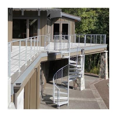 China Decorative metal handrails wrought iron series staircase stainless steel glass spiral stair for sale
