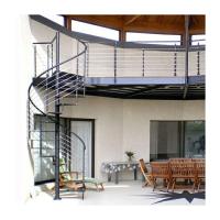 China Metal tread industrial steel staircase wrought iron spiral staircast for sale
