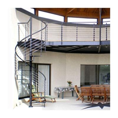 China Metal tread industrial steel staircase wrought iron spiral staircast for sale