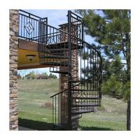 China Metal tread industrial steel staircase wrought iron spiral staircast for sale