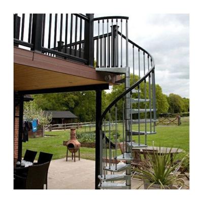 China Outdoor iron stair price metal stair material staircase modern steel spiral stairs for sale