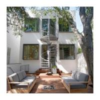 China Decorative metal stair handrail stainless steel house steel staircase used outdoor iron treads spiral stairs for sale