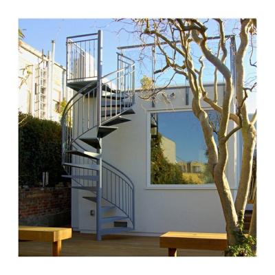 China Prefabricated metal stairs galvanized steel staircase stainless steel cast iron spiral stair for sale