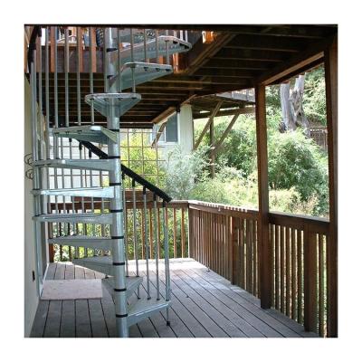 China Metal handrail stairs bstainless steel staircase cast iron outdoor metal spiral stairs for sale