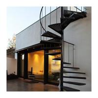 China Metal stair step factory stainless steel staircase villa luxurious iron spiral stair for sale