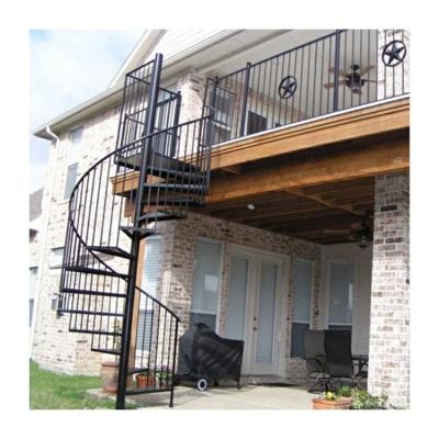 China Metal railing outdoor stairs mild steel staircase spiral stairs iron for sale