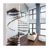 China Decoration spiral style wood stair modern spiral staircase designs for sale
