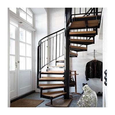 China Used steel beams wood spiral stairs modern spiral staircase white for sale