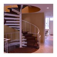 China Used steel beams wood spiral stairs modern spiral staircase white for sale