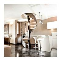 China Small space use dark color spiral stairs indoor wood spiral staircase for sale